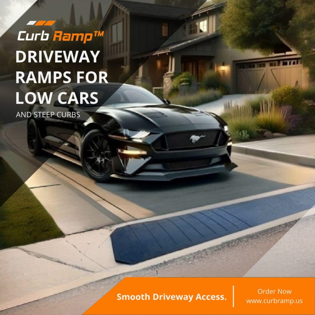 Curb Ramp For Driveways - 2PC - Heavy Duty Car Threshold Ramp