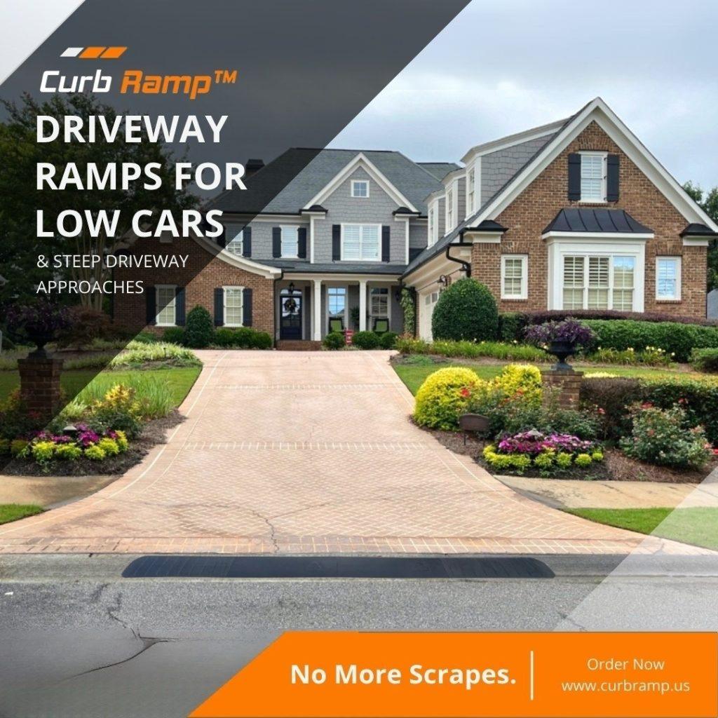 Curb Ramp For Driveways - 2PC - Heavy Duty Car Threshold Ramp