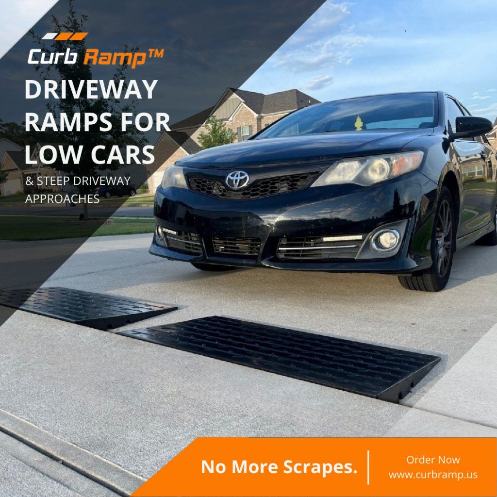 Rubber Curb Ramp - Heavy Duty Ramp For Sidewalk Curbs & Driveways