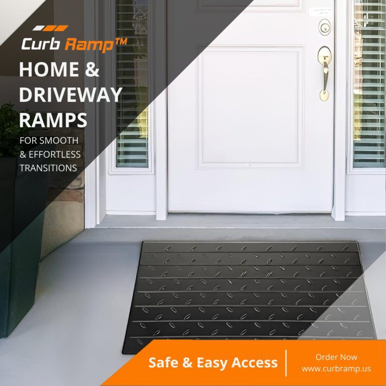 Rubber Curb Ramp - Heavy Duty Ramp For Sidewalk Curbs & Driveways