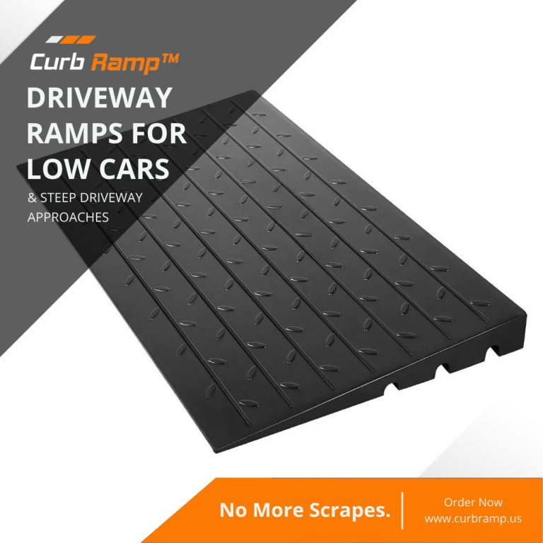 Rubber Curb Ramp - Heavy Duty Ramp For Sidewalk Curbs & Driveways