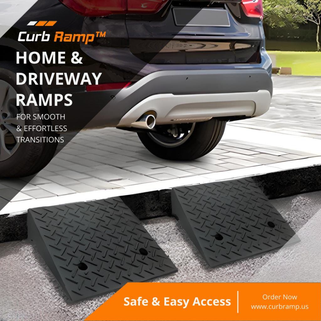 Heavy Duty Rubber Curb Ramps for Driveways - Car Access Made Easy