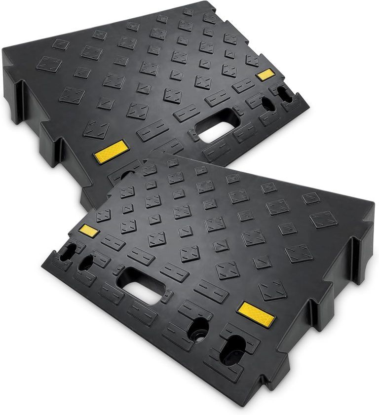 Heavy-Duty Rubber Curb Ramp Set - 4 & 5.5 Inch Rise Wedges for Driveway ...